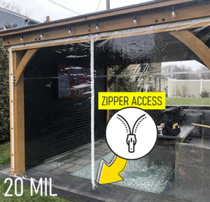 Roll Up Clear Tarps | Strap Hold – ALCO – Custom Covers